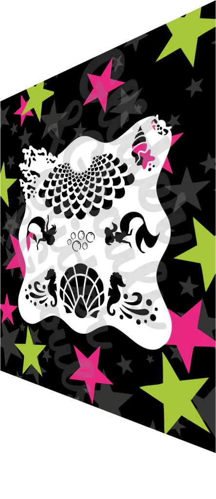 Glitter & Ghouls Stencils MERMAID SCENE 14 x 14cm – Looney Bin Products