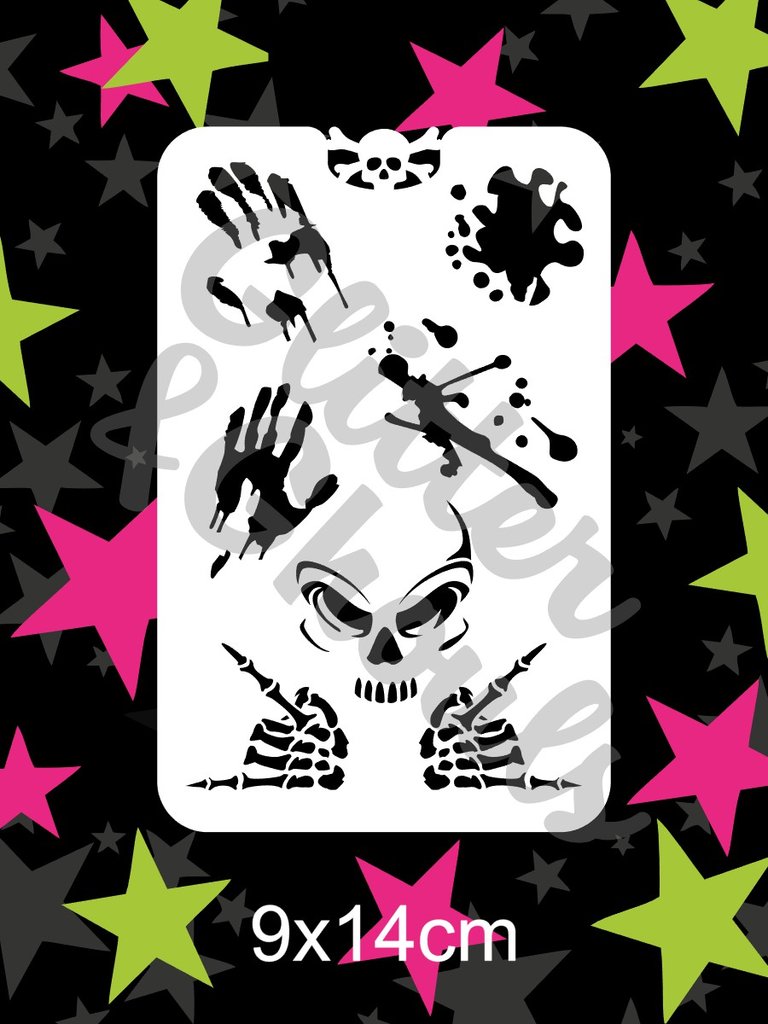 Glitter & Ghouls Stencils SKELEBONES 9 x 14cm – Looney Bin Products